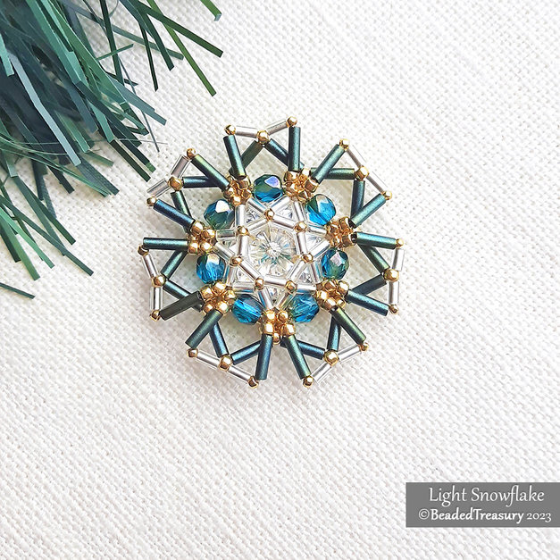 LIGHT SNOWFLAKE Beading Tutorial | BEADED TREASURY