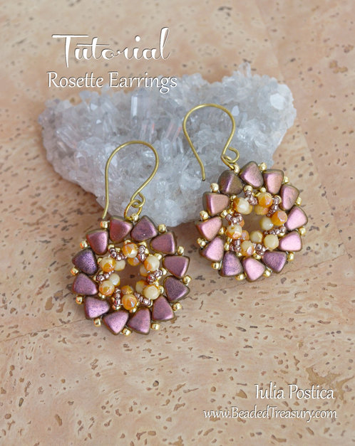 Rosette Beaded Earrings Tutorial | BEADED TREASURY